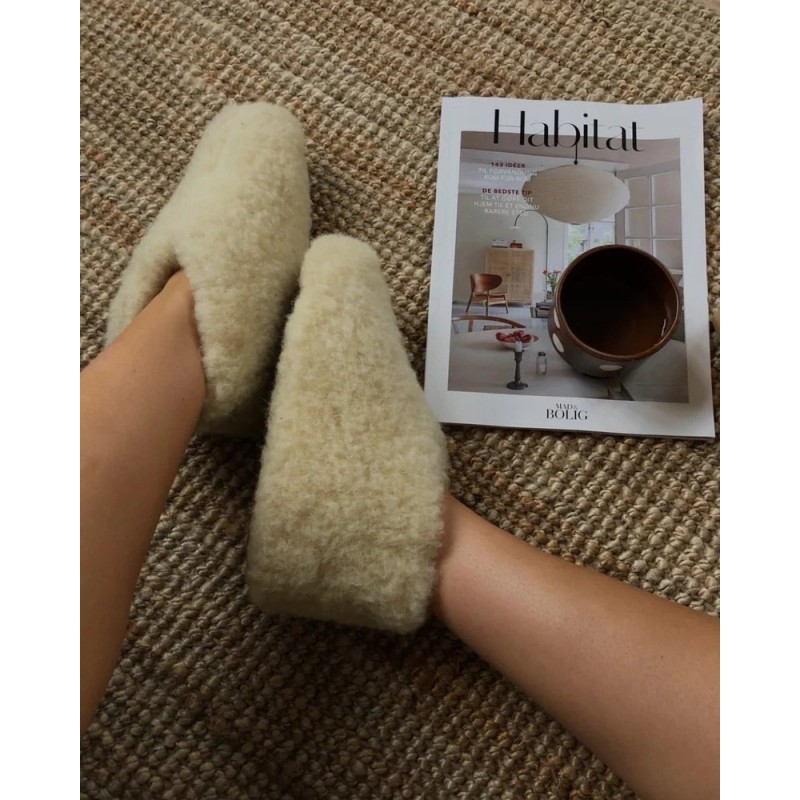 The cozy Sheep Uldhjemmesko (Lav model) – Hvid | Allergi-venlig sutsko